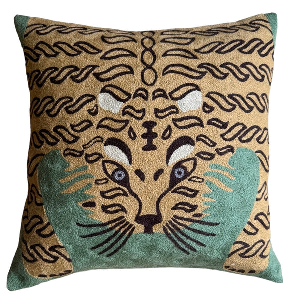 Bengal Tiger Cushion Cover ~ sage green – The Jungle Emporium